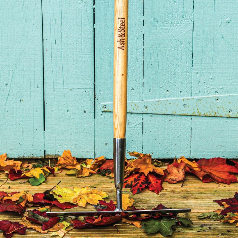Ash & Steel: Heavy Duty Stainless Steel Garden Rake with Ash Handle