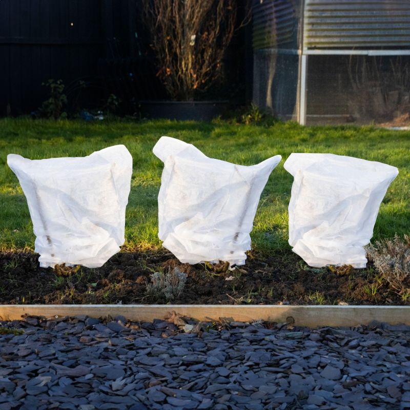 PACK OF THREE - Extra Thick (30gsm) Small Frost Protection Fleece Plant ...
