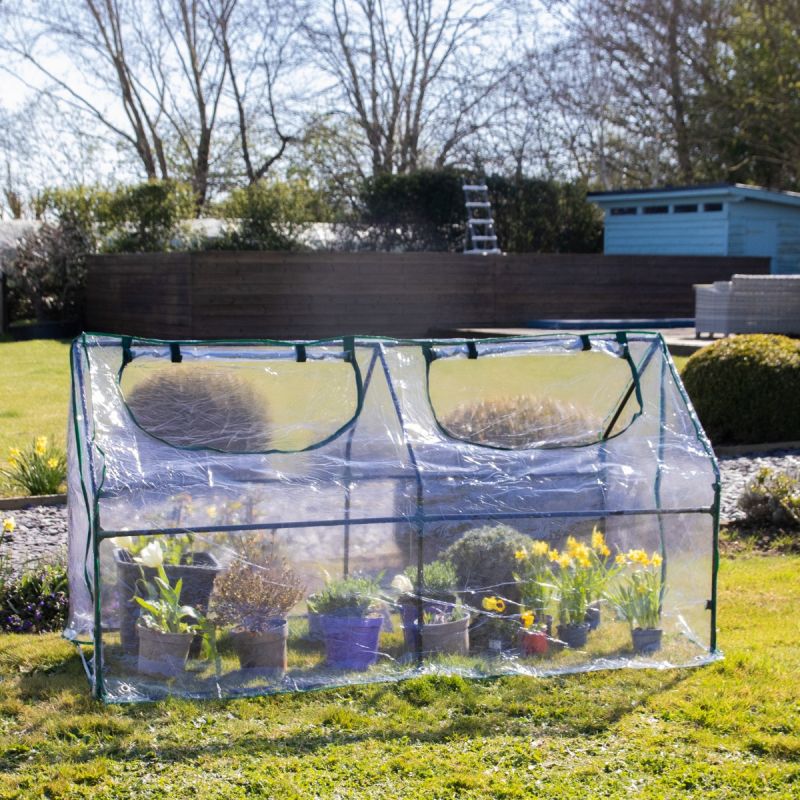 Mini-Greenhouse - Cold Frame Cloche with Clear PVC Cover - 6ft x 3ft