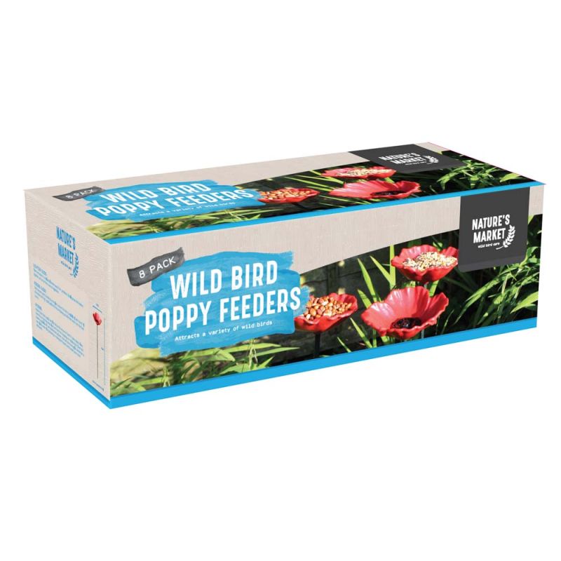 8pc Poppy Bird Feeders