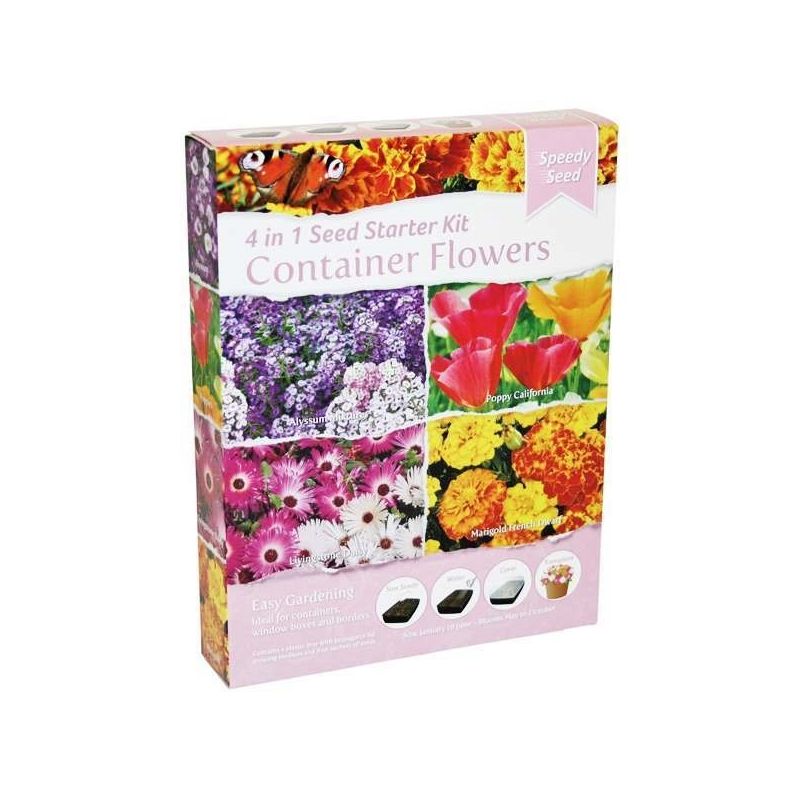 Grow your own Container Flowers - 4 in 1 Seed Starter Kit