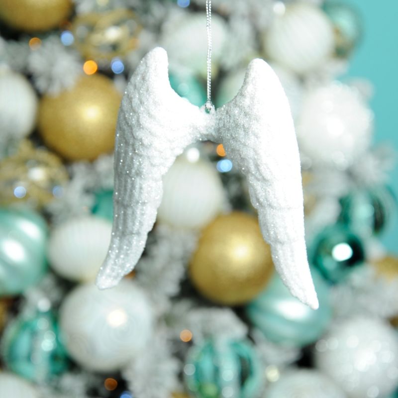 White Angel Wing - Christmas Tree Decoration