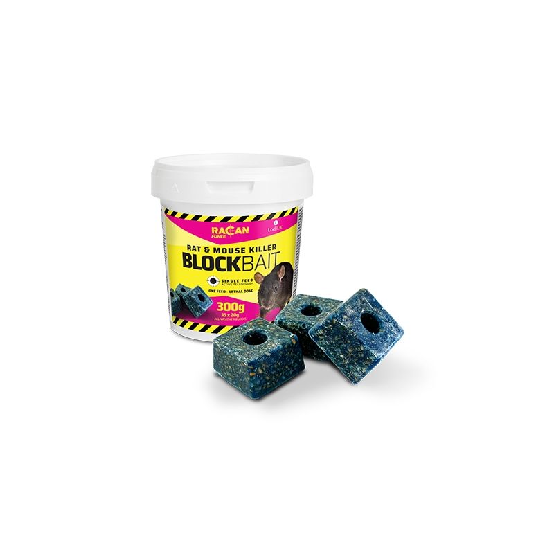Racan Force Rat and Mouse Killer Block Bait- 300g pot