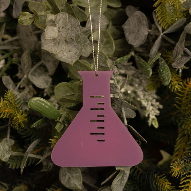 Laser cut Purple Acrylic Beaker - Christmas Tree Decoration