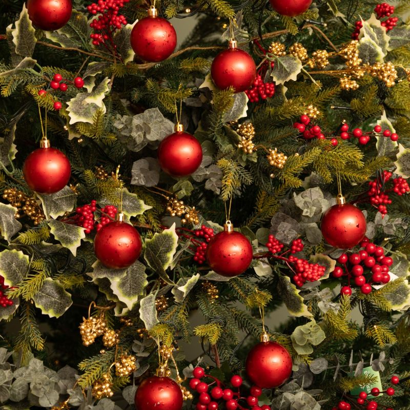 Traditional Red Baubles - Pack of 12 - Christmas Tree Decoration