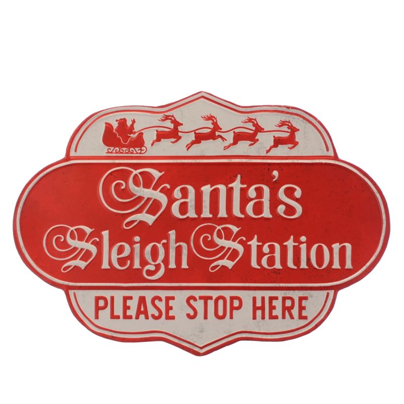 Santa Sleigh Station Wall Art - Christmas Home Decor