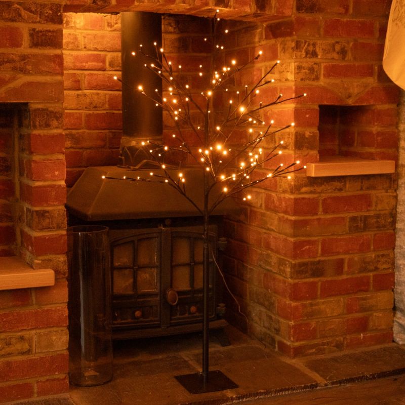 Warm White Glow Worm Twig Tree - 120cm - Christmas Decoration