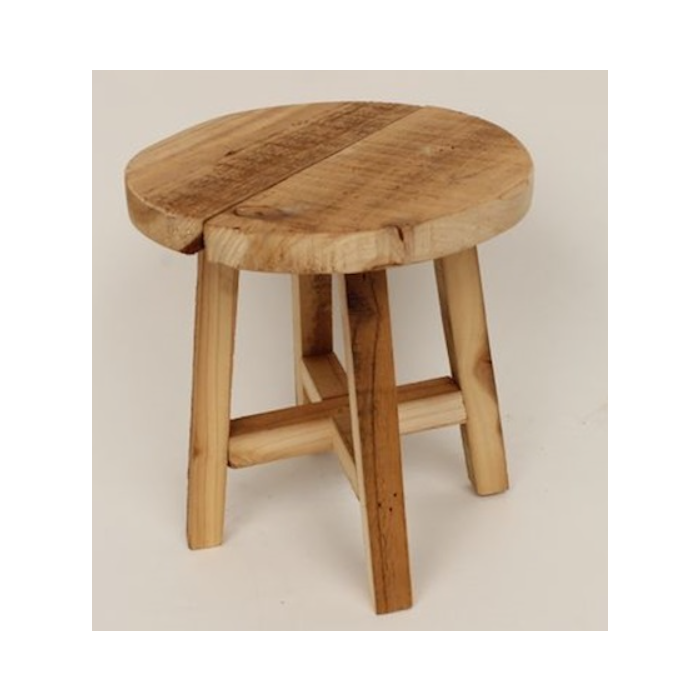 Large Solid Wood Round Stool