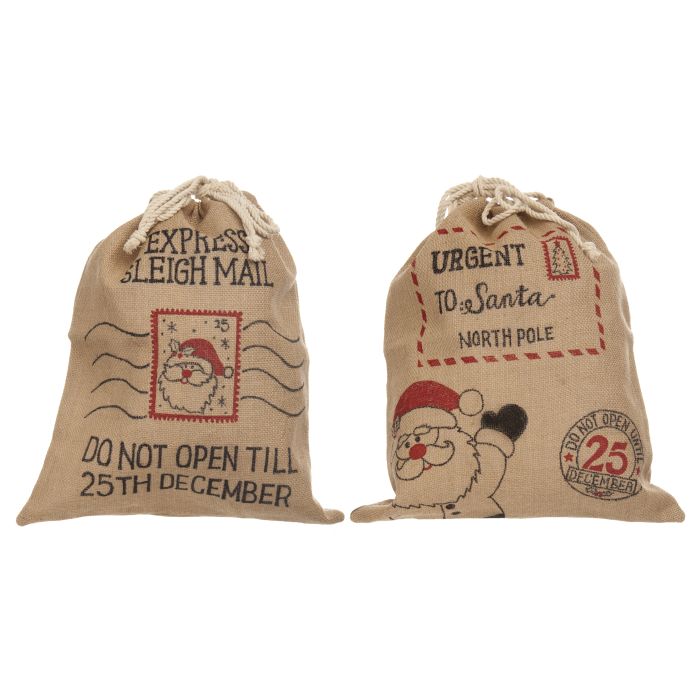 Hessian 'Santa Mail' Christmas Present Sacks