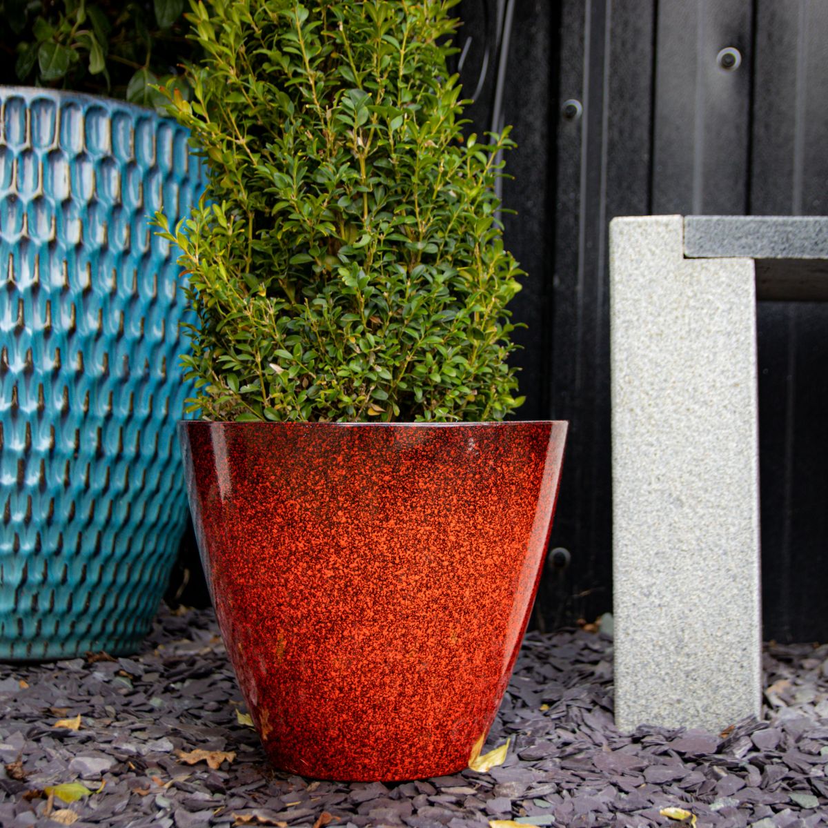 Red Large Outdoor Planters Enclave Round 550 (Dia. 55cm) And 650 (Dia.
