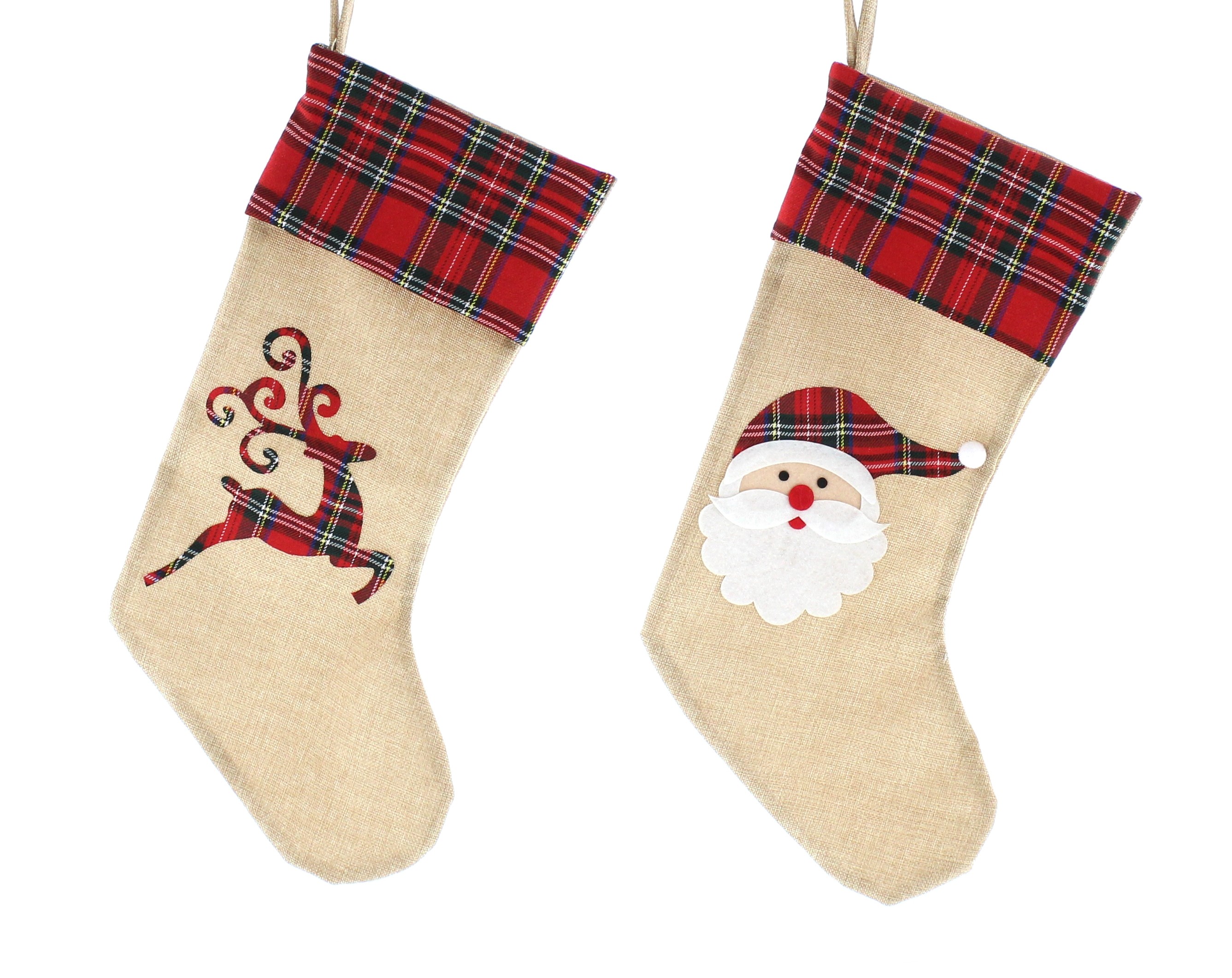 Christmas Stocking - Tartan Santa / Reindeer Stocking