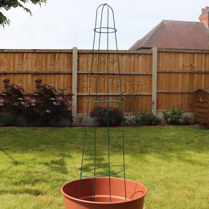 Metal Pyramid Garden Obelisk - 124cm Tall