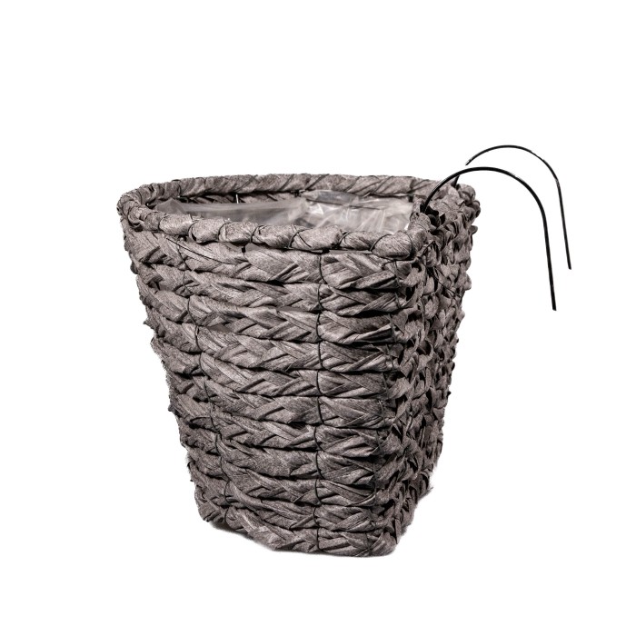Hanging Rustic Wall Basket - ALL WEATHER Grey (35cm)