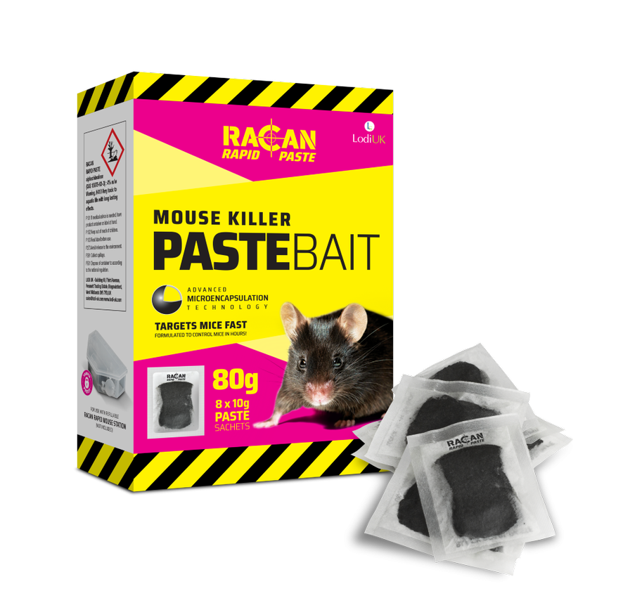 Racan Rapid Paste Mouse Bait Killer - Pack of 8
