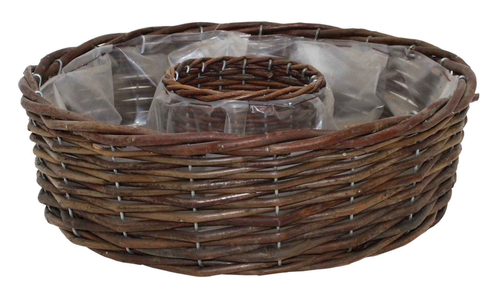 Patio Woven basket - Rattan Wheel Planter