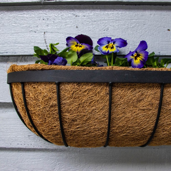 Metal Wall Trough Basket With Liner - Large (60cm)