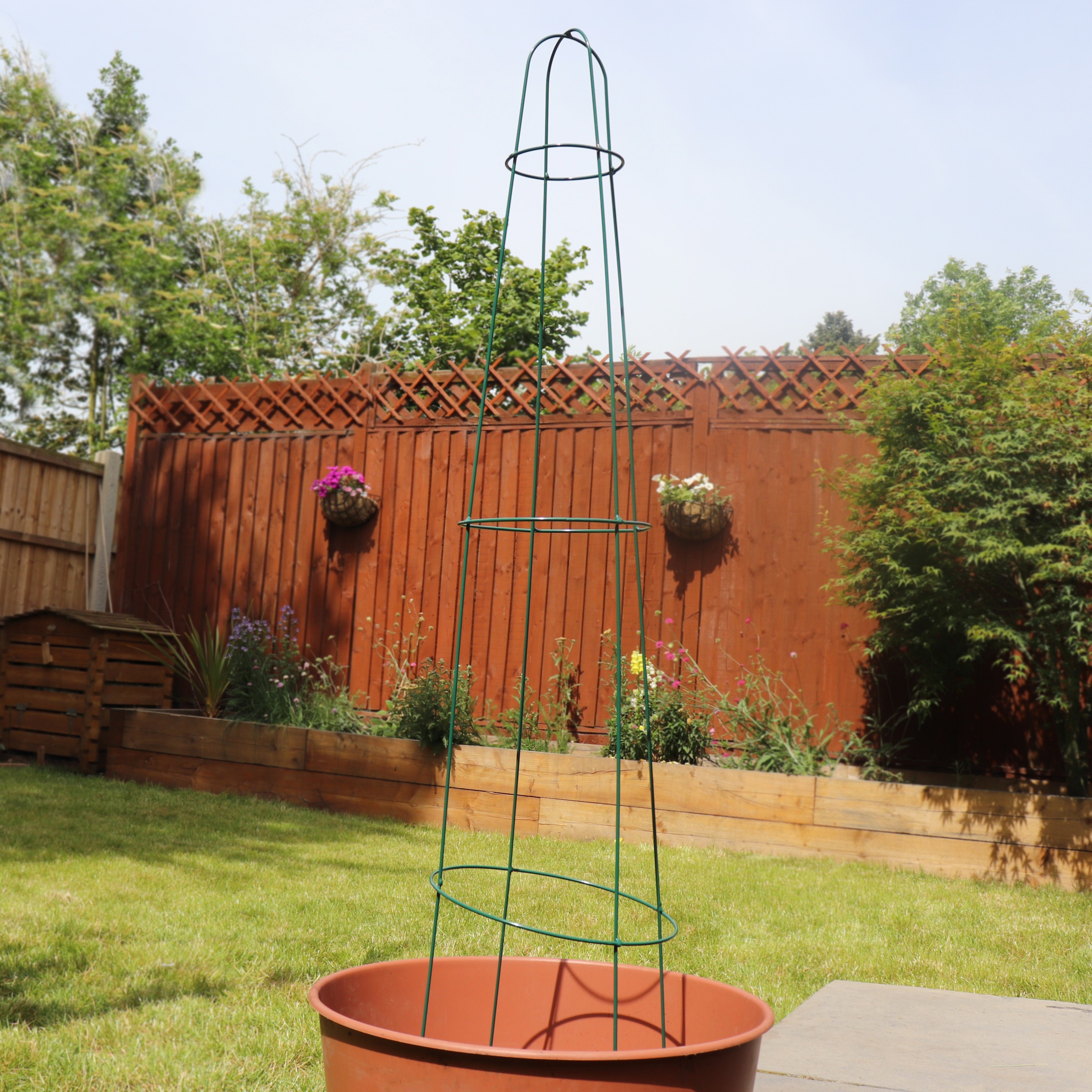 Metal Pyramid Garden Obelisk - 92cm Tall