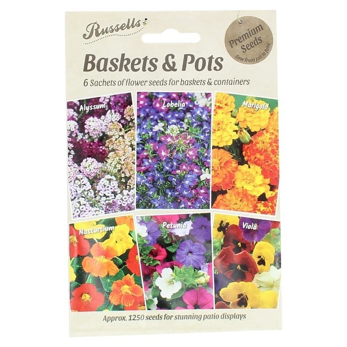 Beautiful Hanging Basket & Patio Container Flower Seeds - 6 Different ...