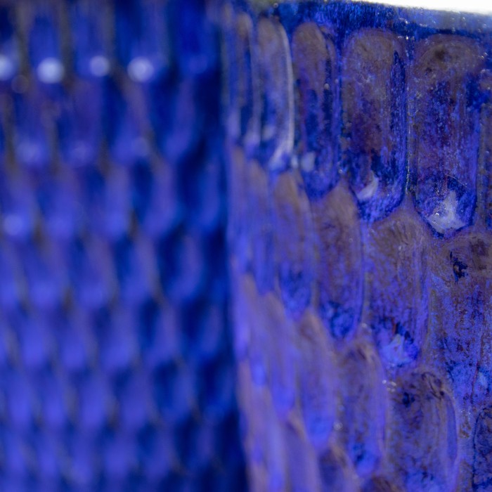 Large Vertical Wave Planter in Blue