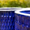 Large Vertical Wave Planter in Blue