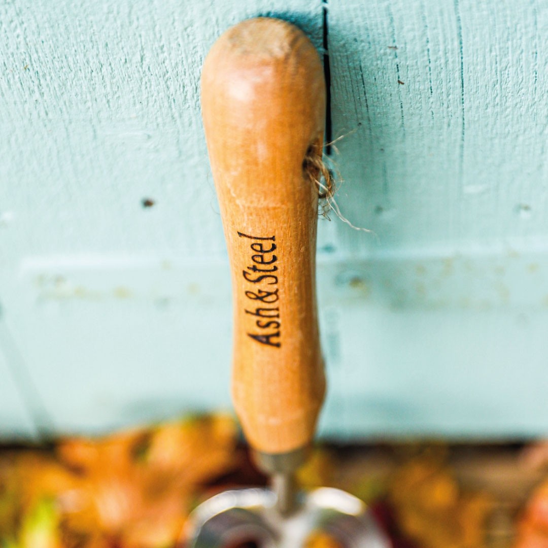 Ash & Steel : Heavy Duty Stainless Steel Garden Hand Fork with Ash Handle