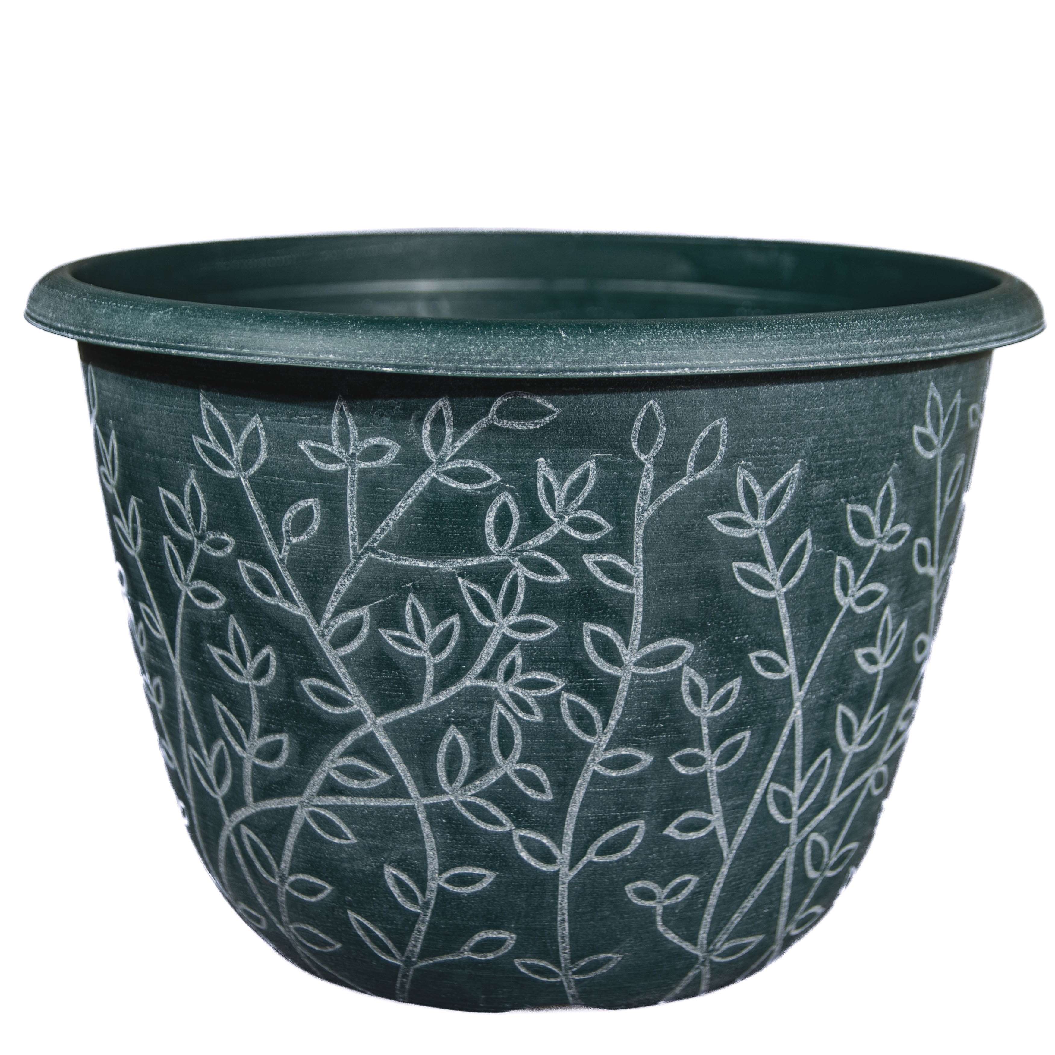 Pack Of Four - Large Green & White Serenity Planter (30cm)